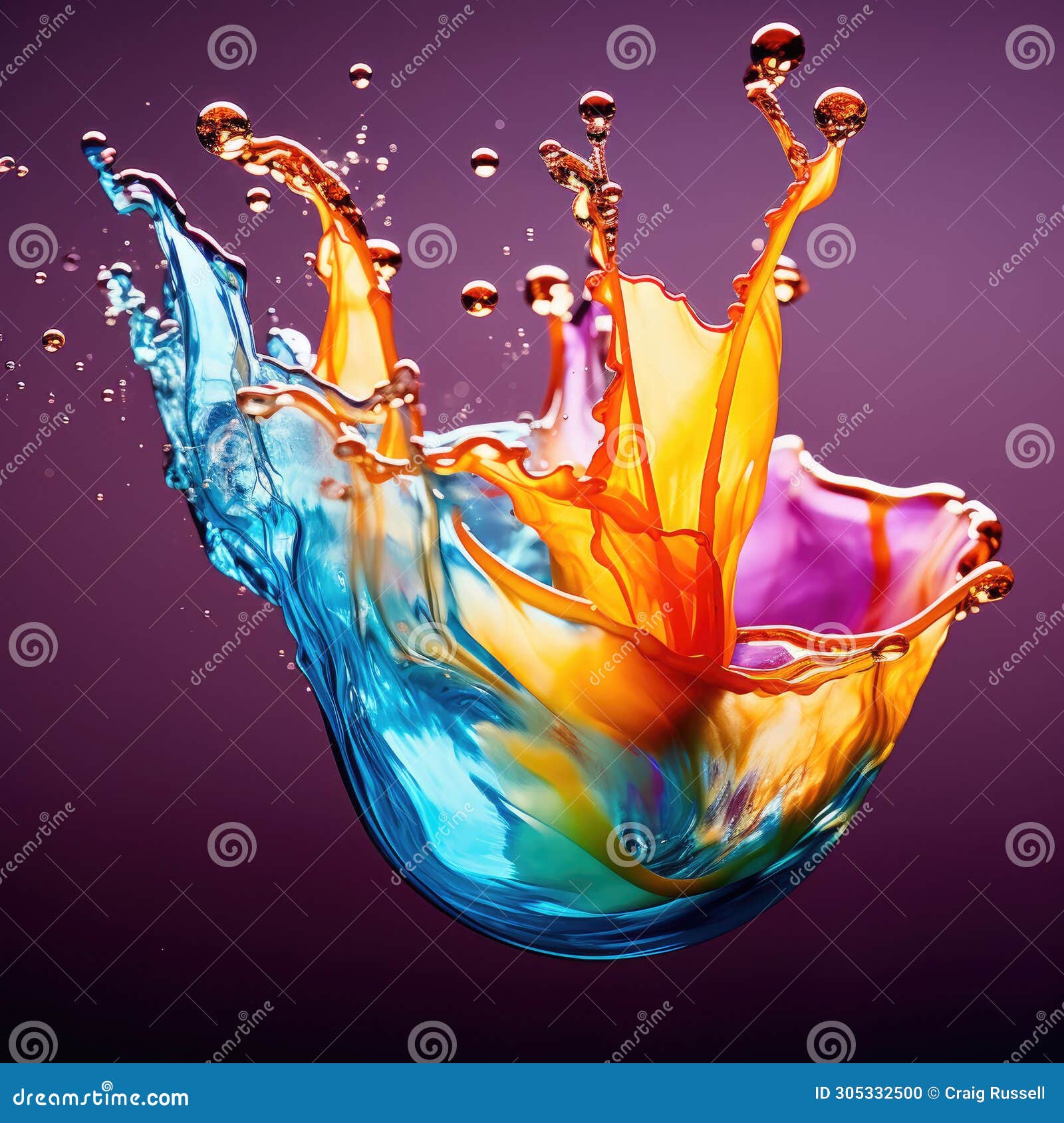 Color Water Drop Hitting Water To Create a Splash Stock Illustration ...
