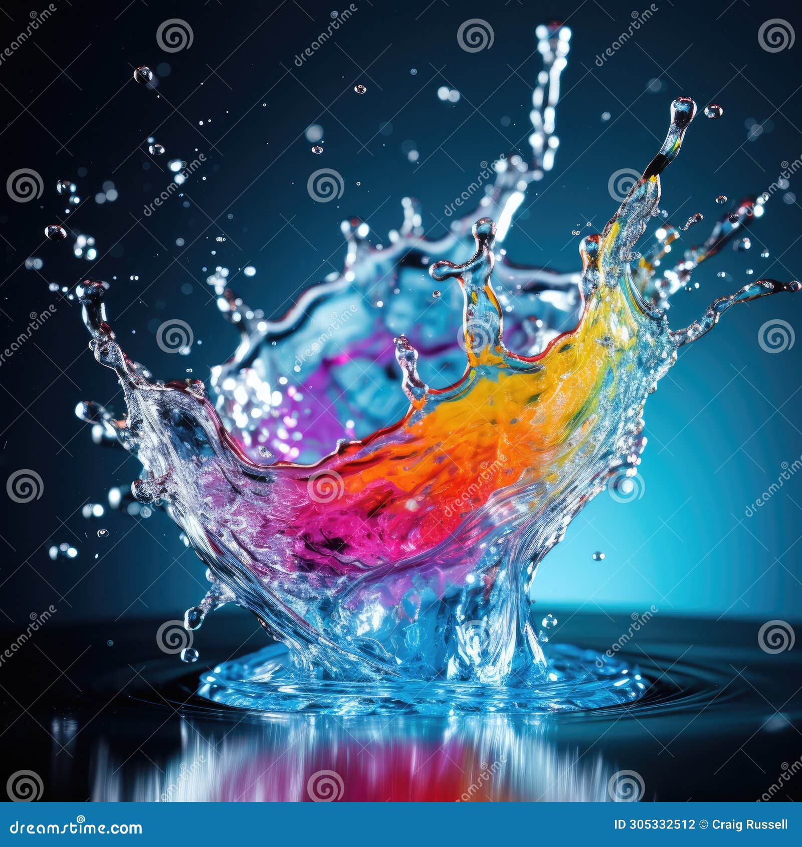 Color Water Drop Hitting Water To Create a Splash Stock Illustration ...