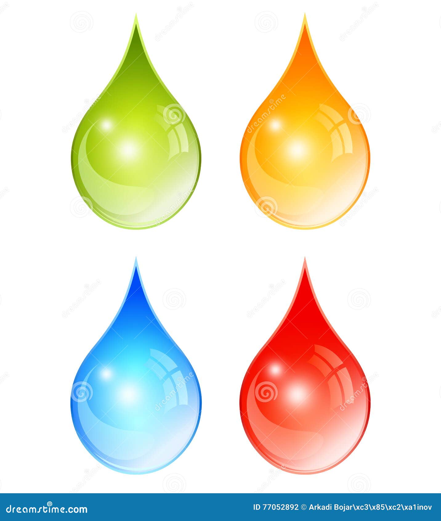 Color water drops stock vector. Illustration of light - 77052892