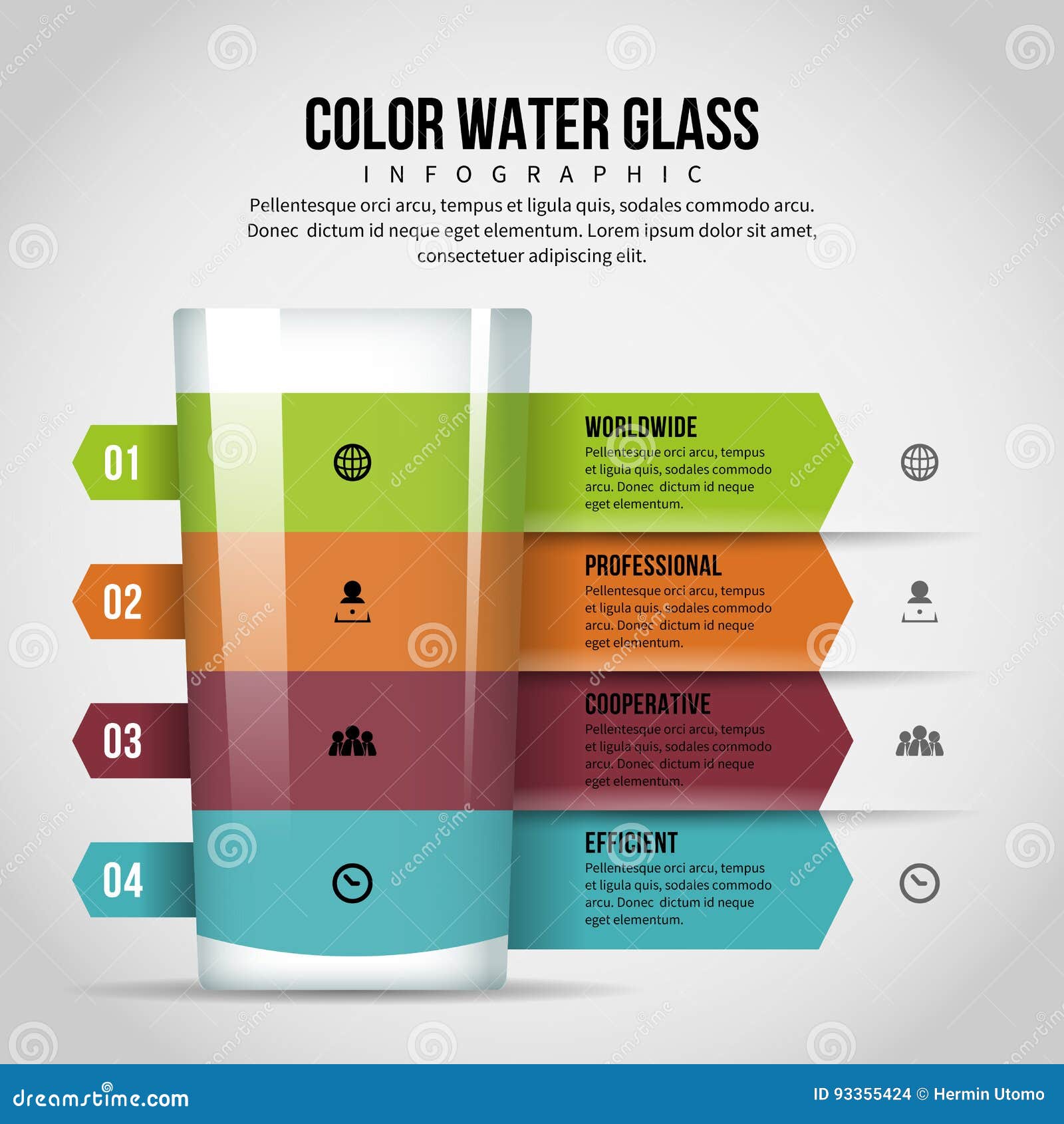 Color Water Glass Infographic Stock Vector - Illustration of info ...