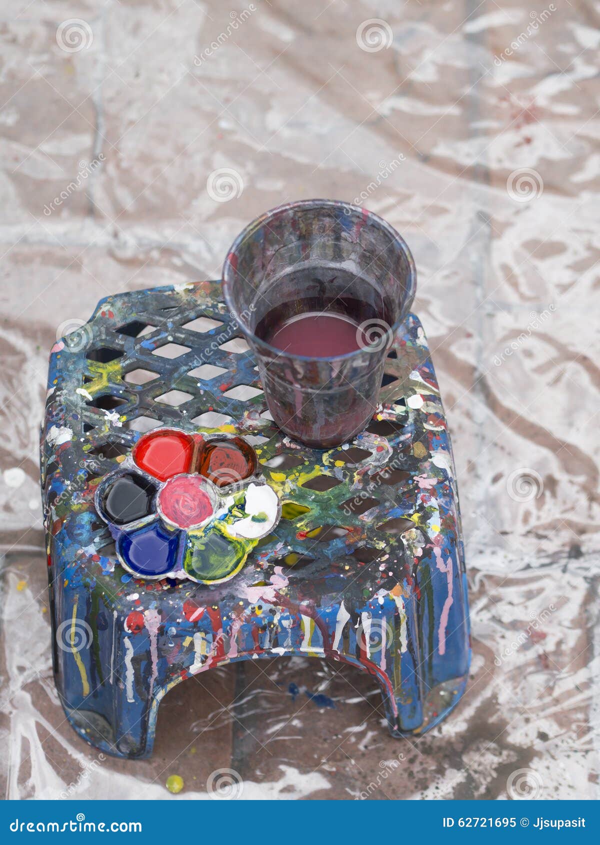 Color Water Painting on Ground Stock Image - Image of painting ...