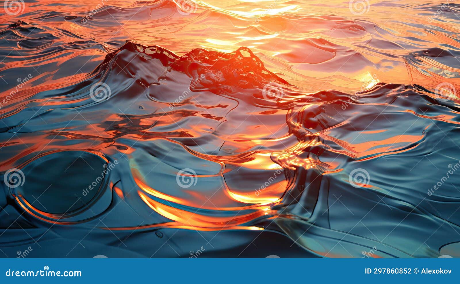 The Color of the Water at Sunset with Reflections AI Generated Stock ...