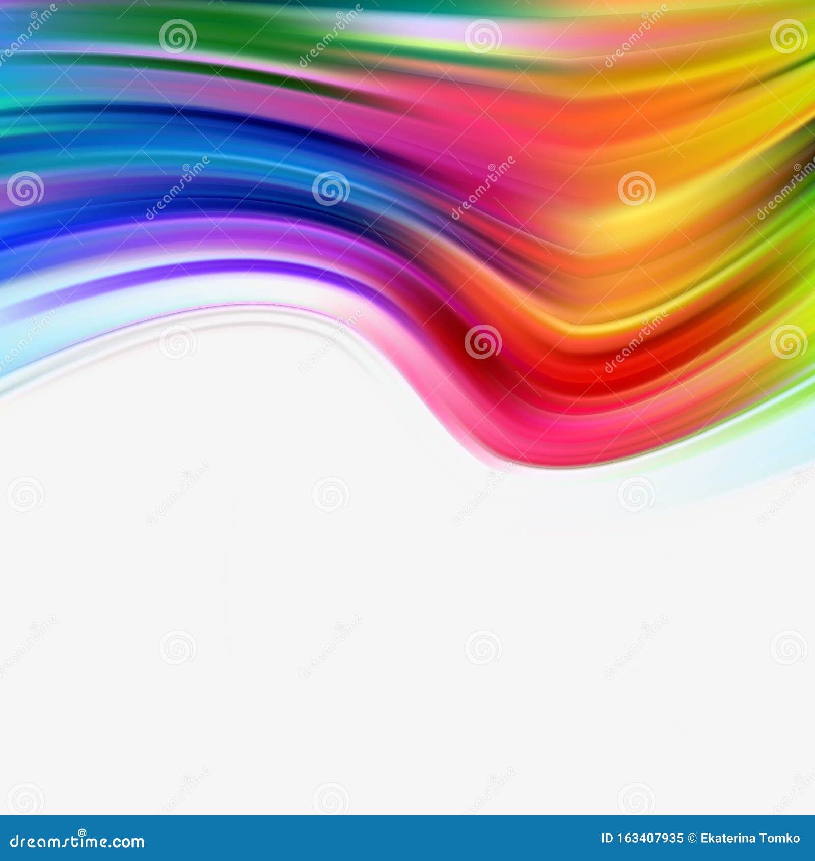 Color Wavy Paint Streams. Vector Abstract Background. Acrylic Paint ...