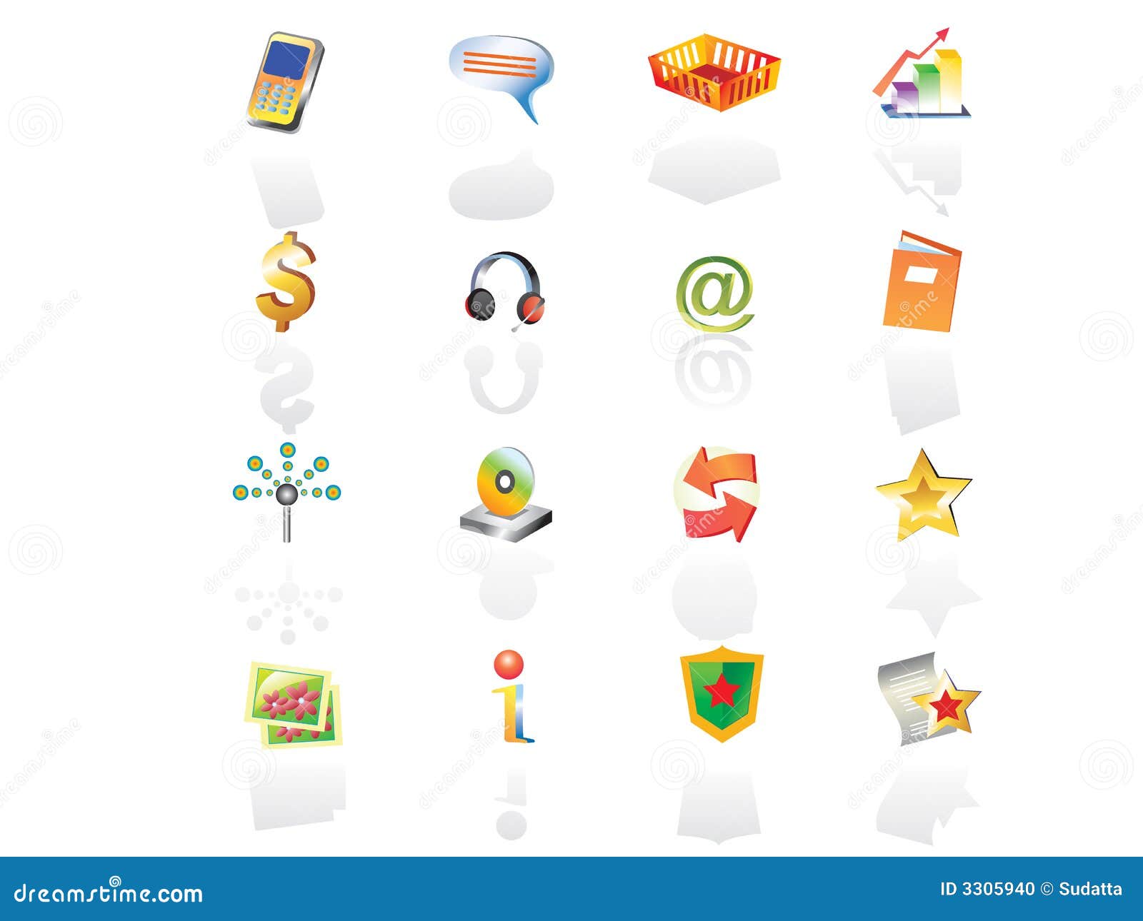 Color web icon set2 stock illustration. Illustration of concept - 3305940