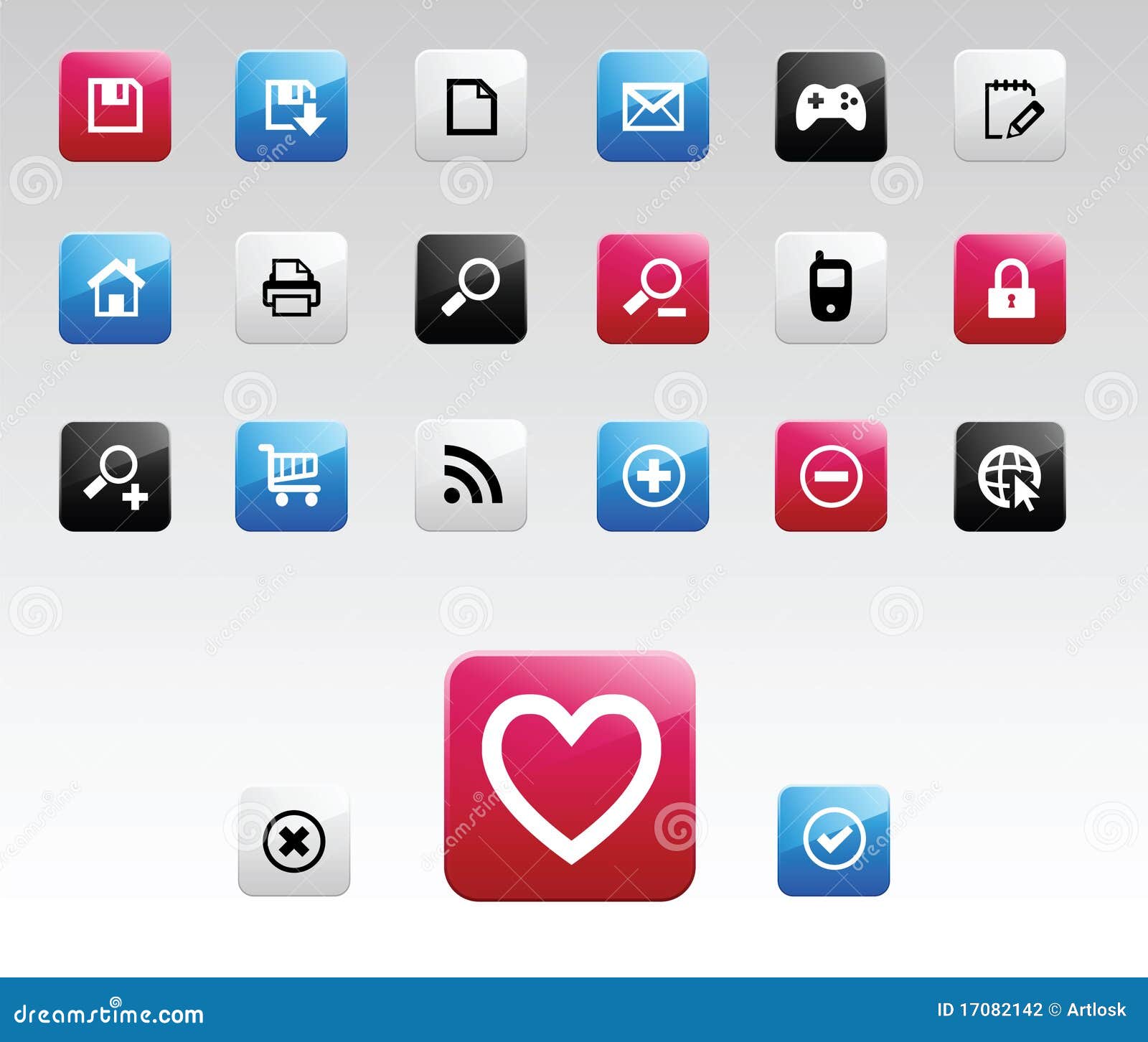 Color Web icons stock vector. Illustration of file, black - 17082142