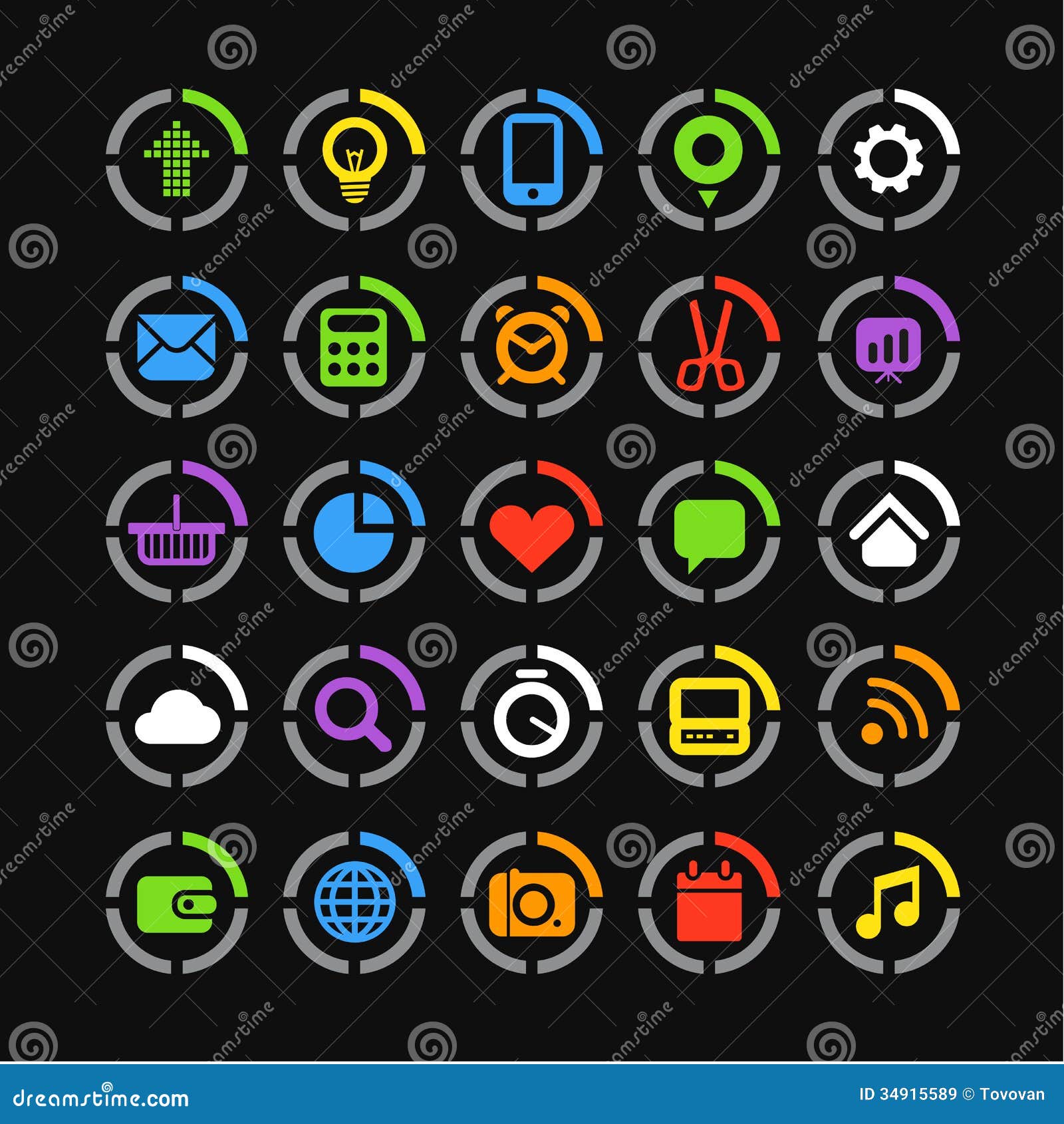 Color web icons stock vector. Illustration of colorful - 34915589