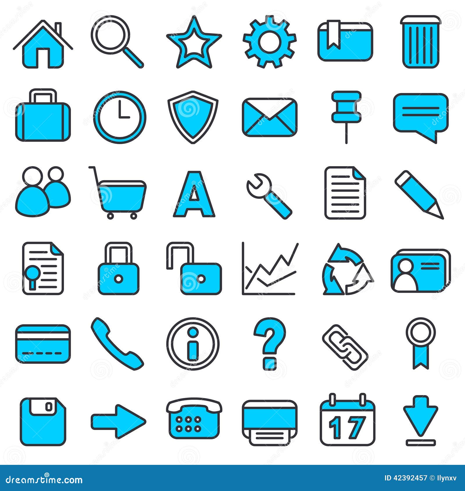 Color web icons stock vector. Illustration of graph, arrow - 42392457