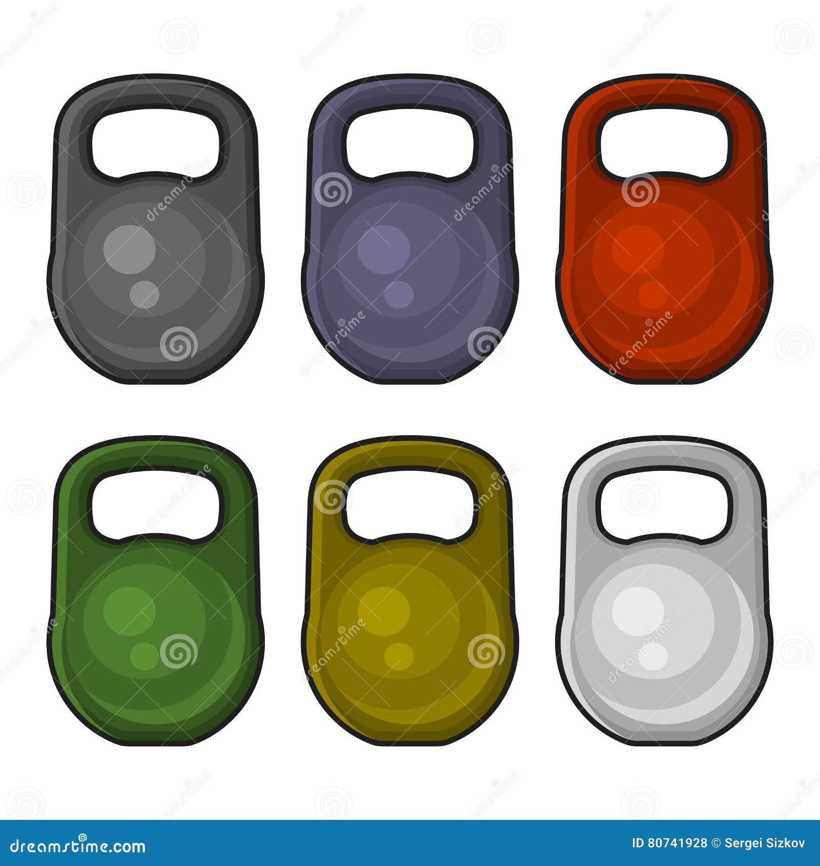 Color Weight Kilogram Icon Set. Vector Stock Vector - Illustration of ...
