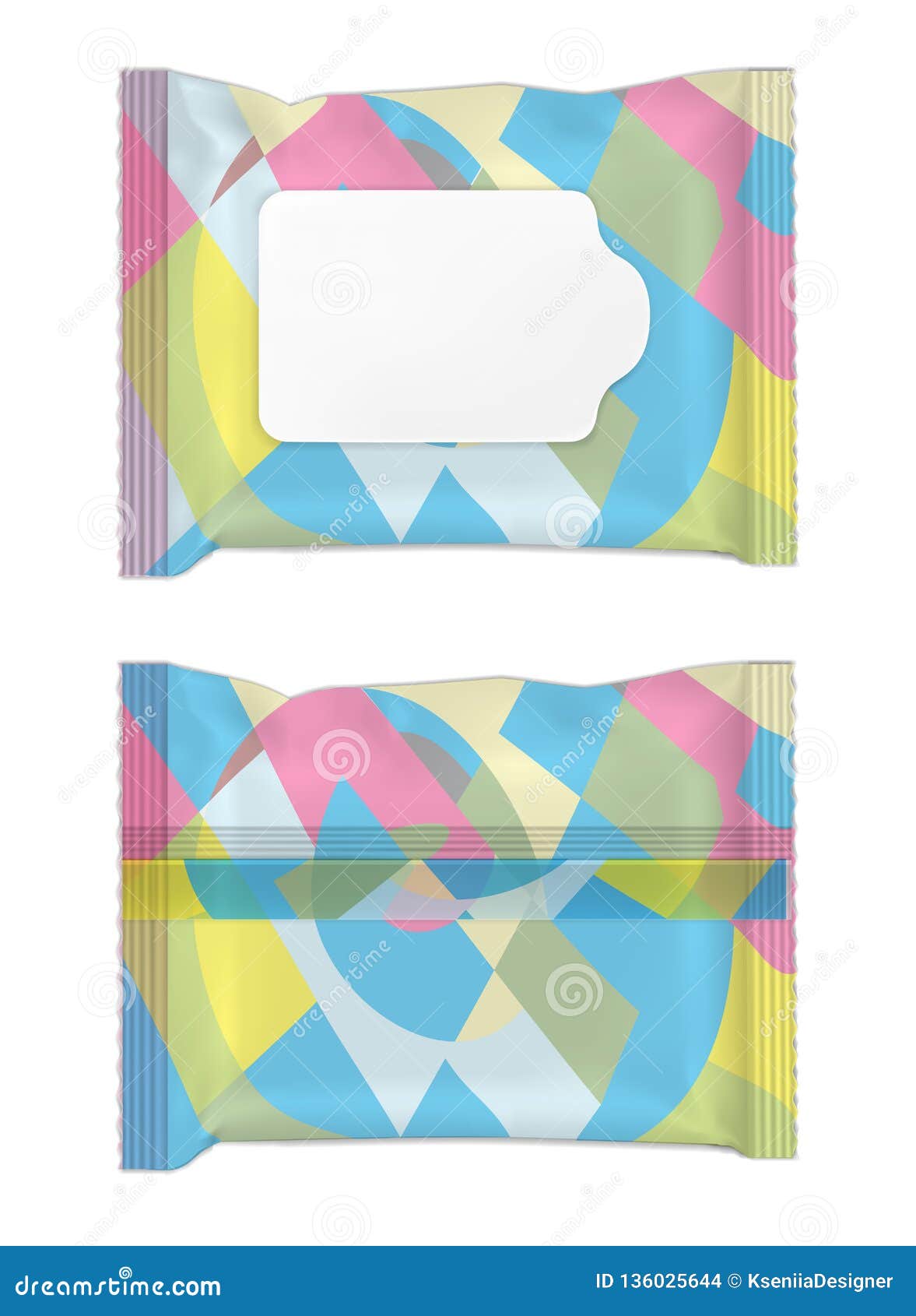 Color Wet Wipes Package with Flap Stock Vector - Illustration of ...