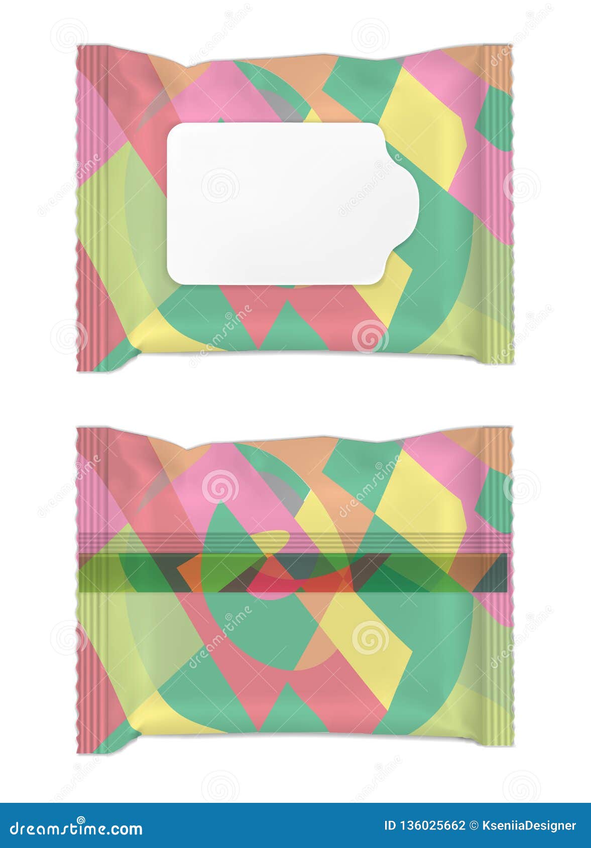 Color Wet Wipes Package with Flap Stock Vector - Illustration of napkin ...