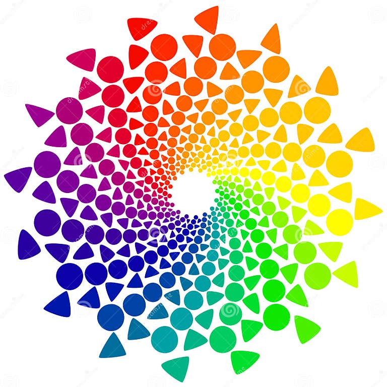 Color Wheel with Circles and Triangles Stock Vector - Illustration of ...