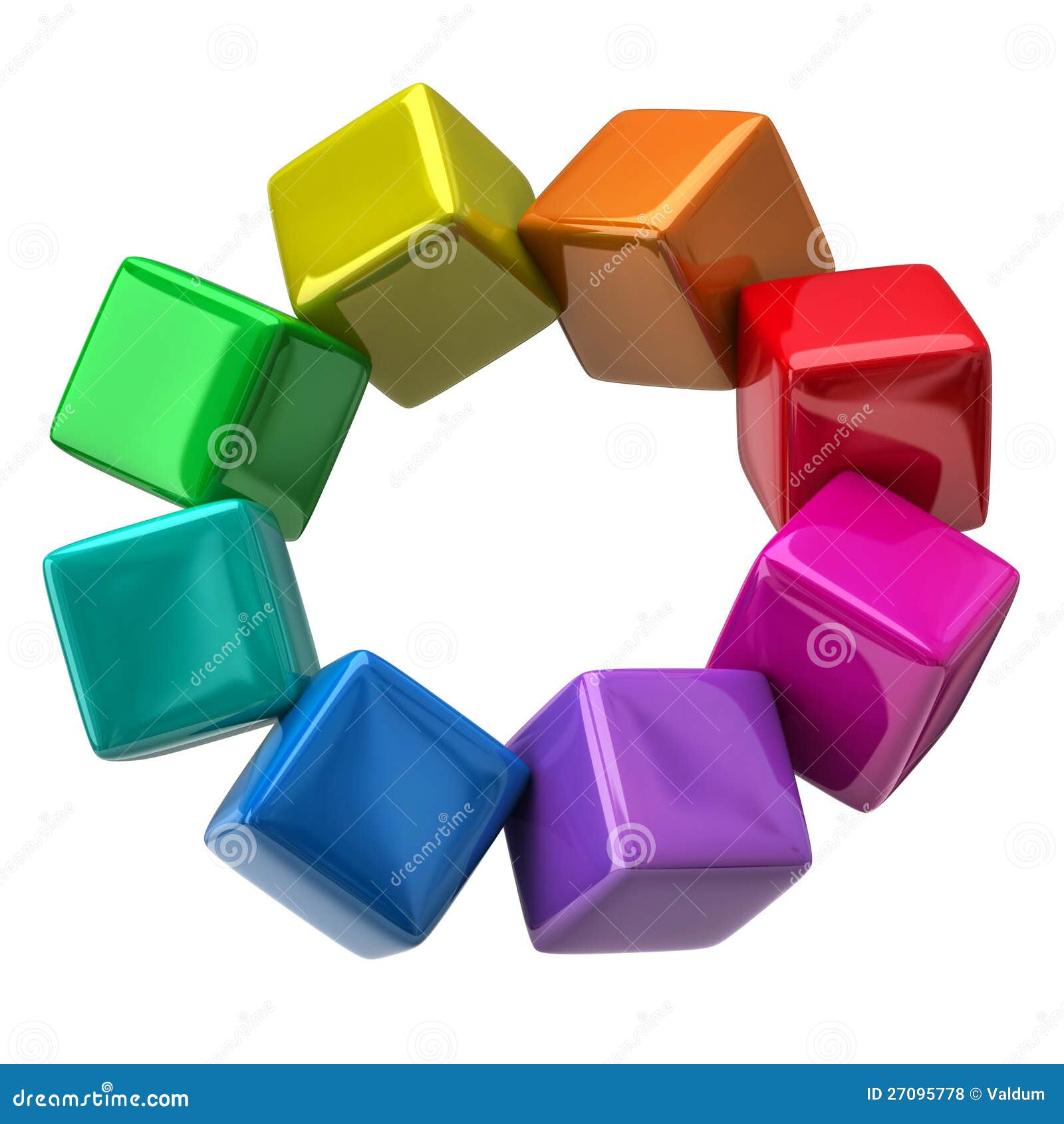 Color Wheel of Colorful Cubes Stock Illustration - Illustration of ...