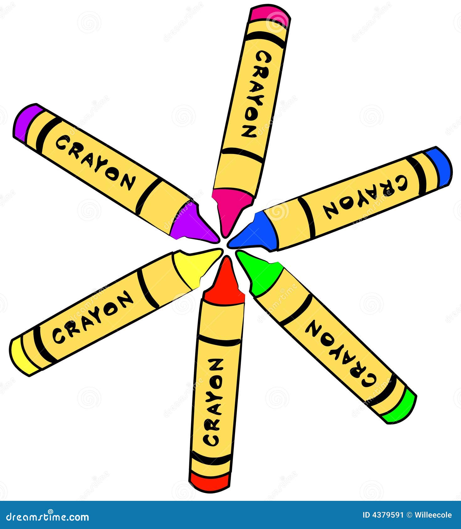 Color wheel of crayons stock vector. Illustration of education - 4379591