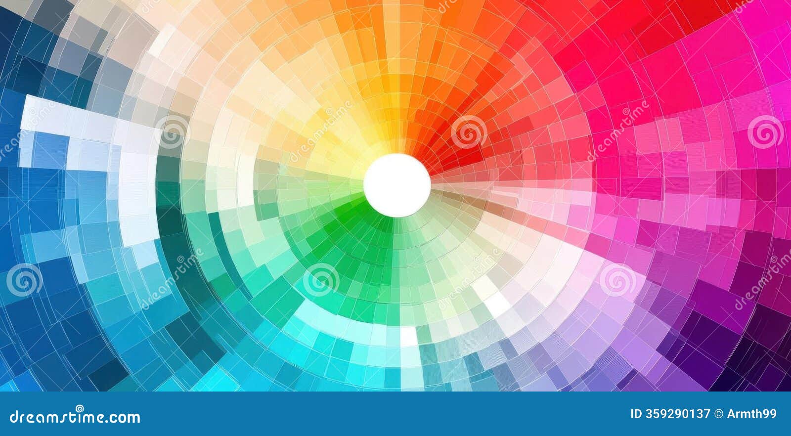 Color Wheel Explodes with Vibrant Hues and Pixelated Design, Digital ...
