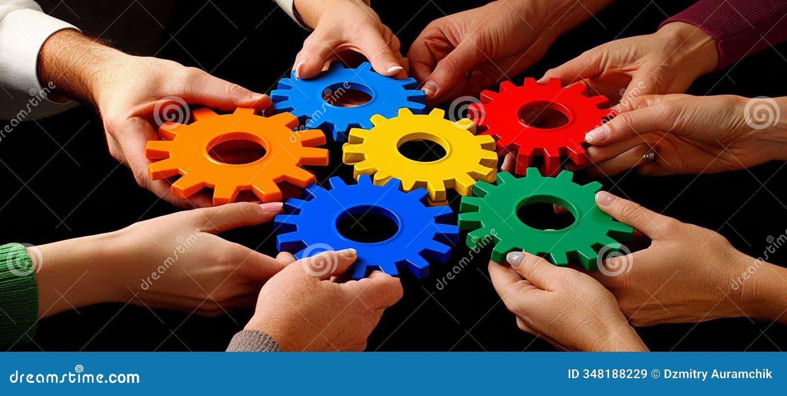 The Color Wheel of a Gear Wheel Represents Collaborative Teamwork ...