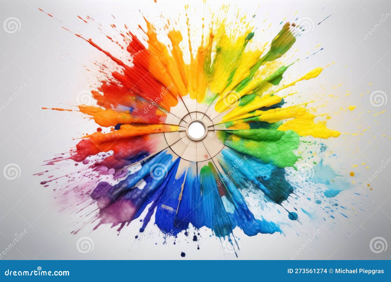 A Color Wheel with Goethe Colors Exploding in Colorful Powder on a ...
