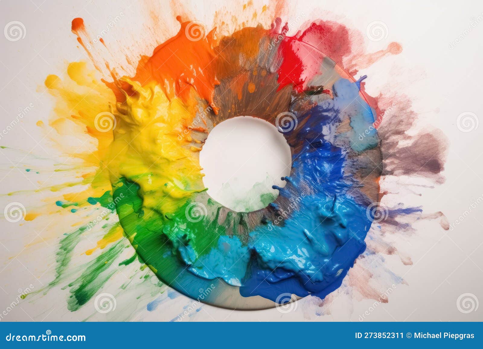 A Color Wheel with Goethe Colors Exploding in Colorful Powder on a ...