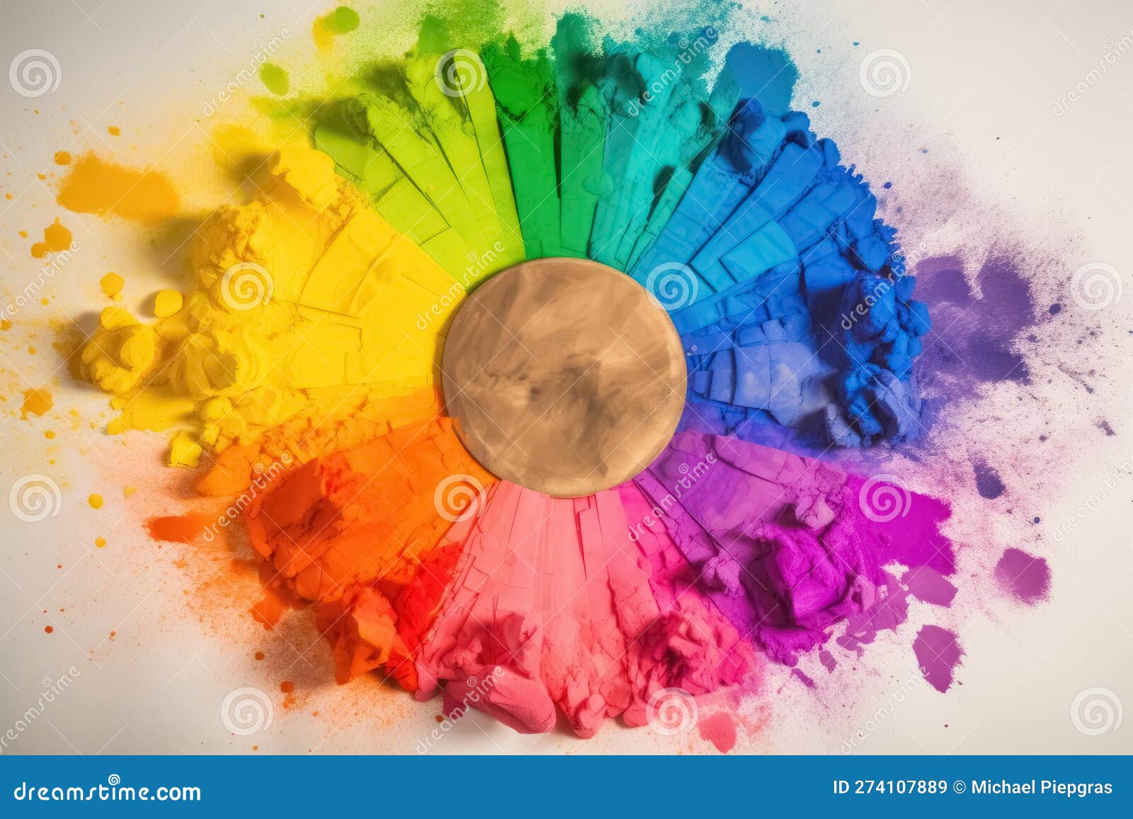 A Color Wheel With Goethe Colors Exploding In Colorful Powder On A ...