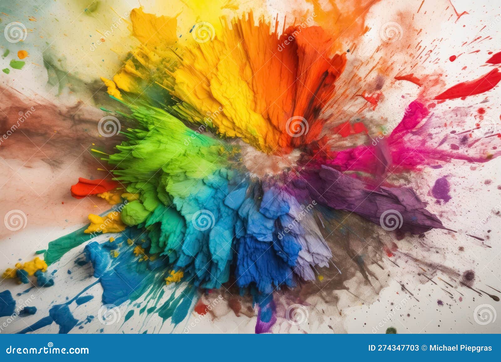 A Color Wheel with Goethe Colors Exploding in Colorful Powder on a ...