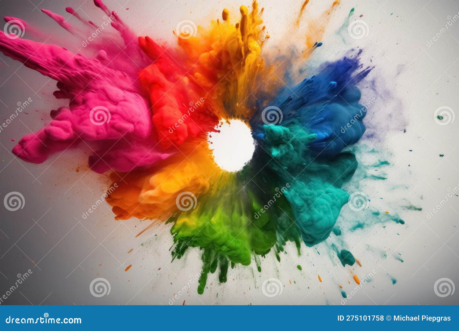 A Color Wheel With Goethe Colors Exploding In Colorful Powder On A ...