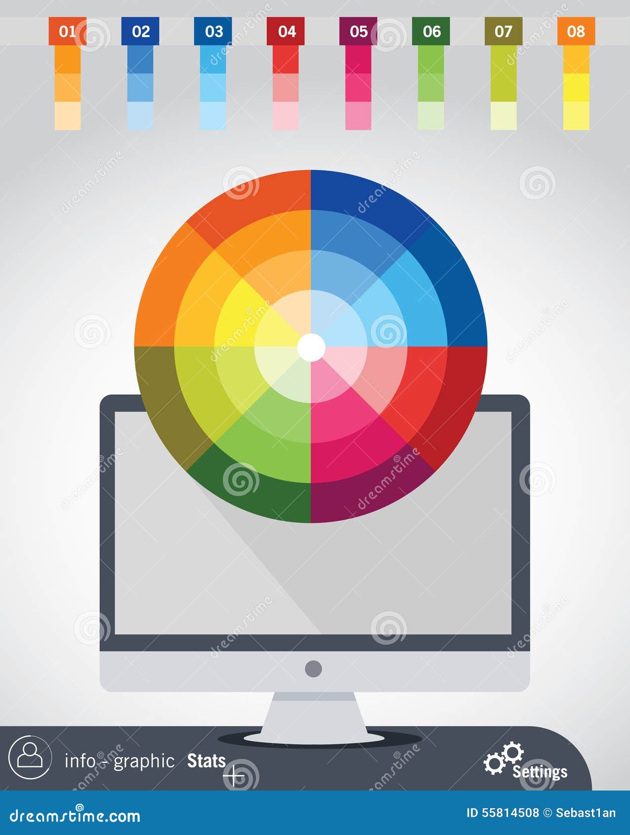 Color Wheel stock vector. Illustration of cmyk, sample - 55814508