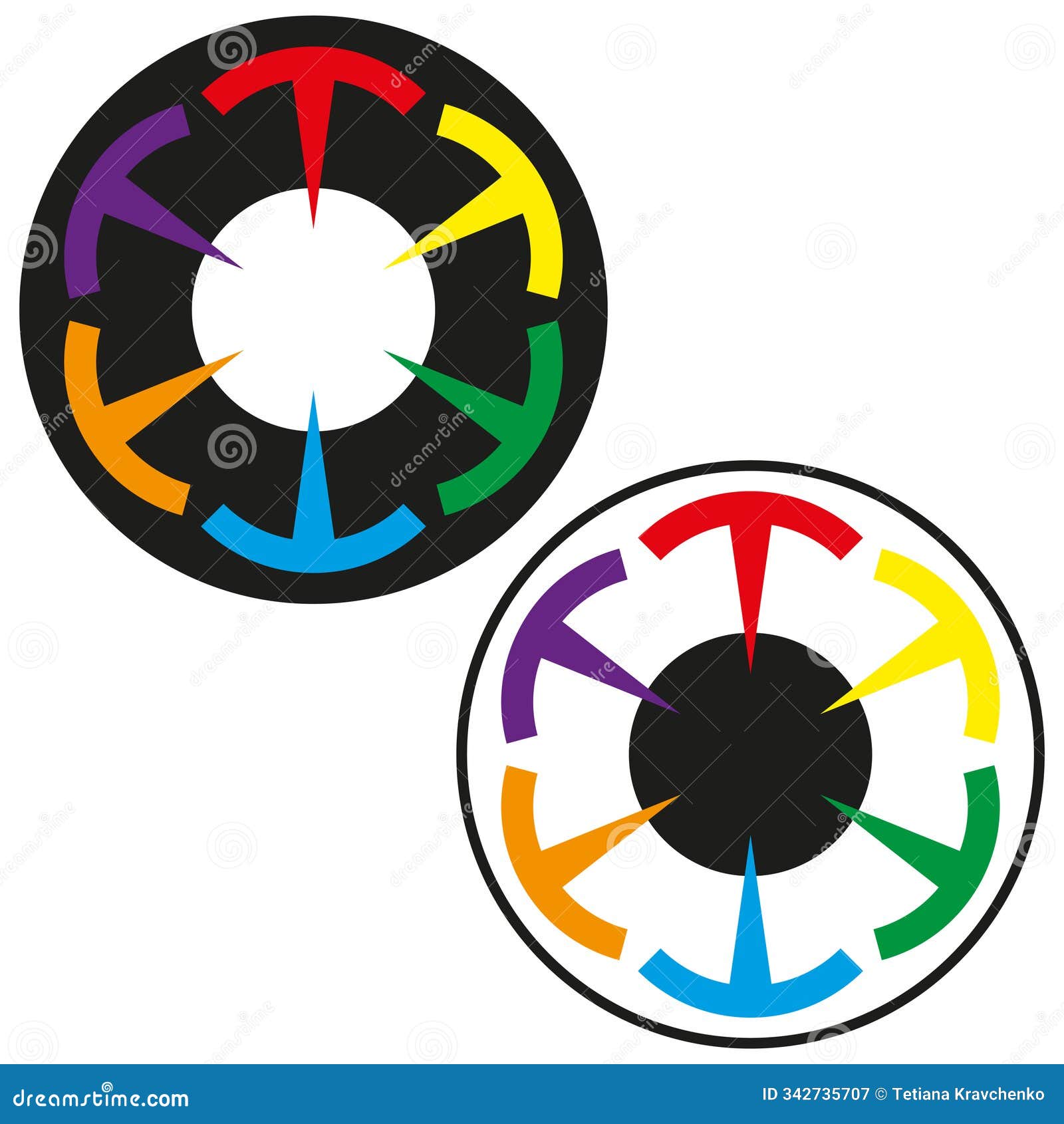 Circular Rainbow Spots Round Frame Border Stock Photography ...