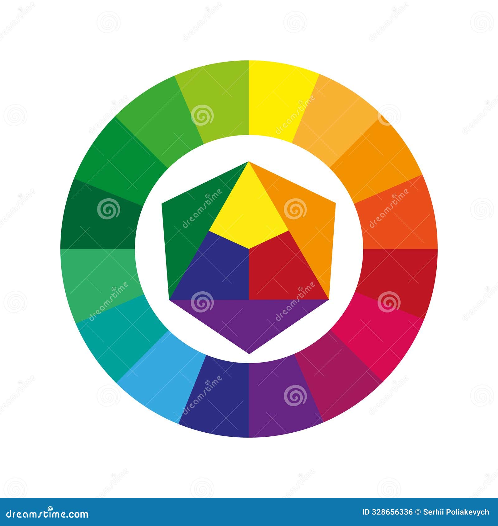 Color Wheel Icon. Geometric Shape Pattern. Bright Gradient Vector ...