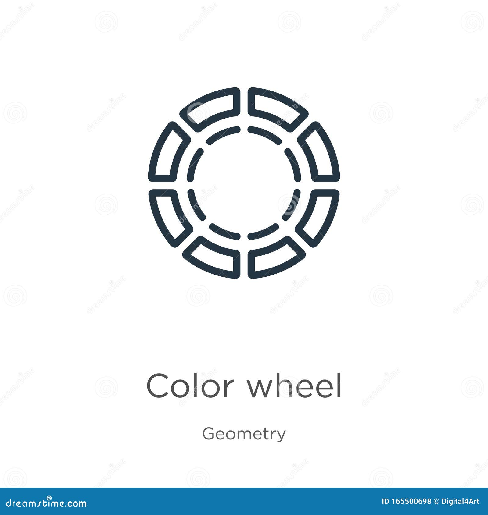 Color Wheel Icon. Thin Linear Color Wheel Outline Icon Isolated on ...