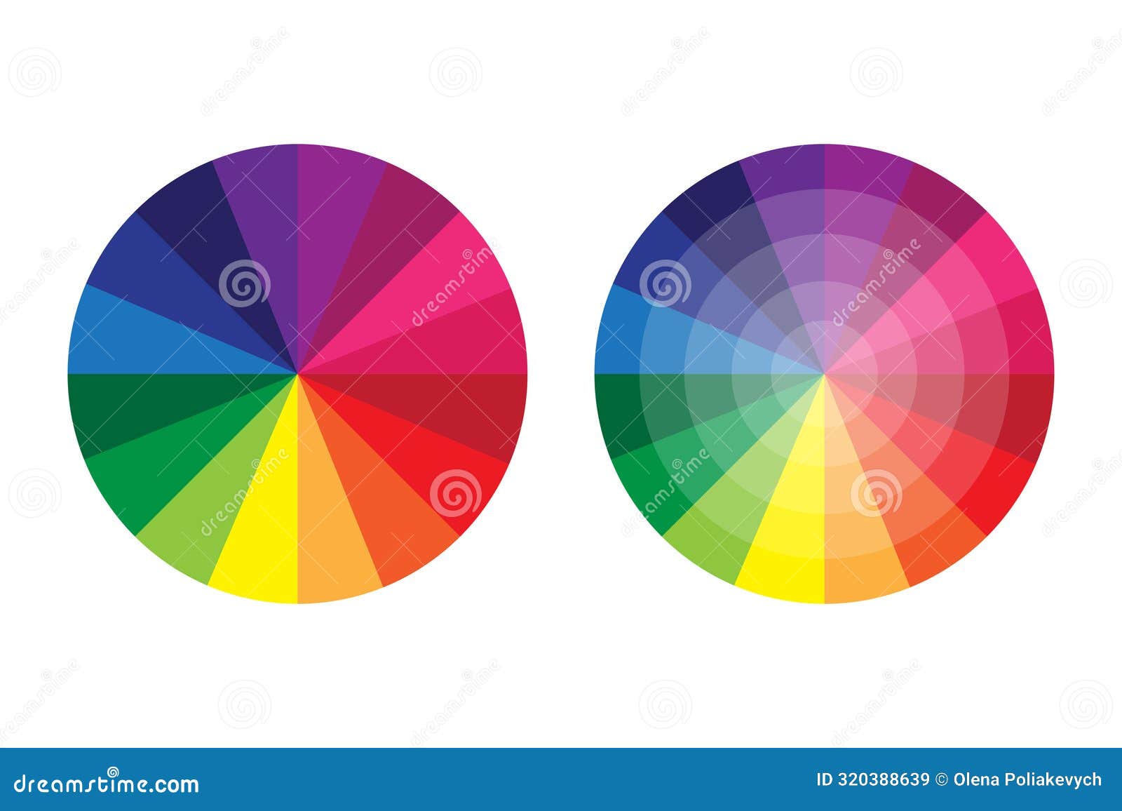 Color Wheel Icons. Bright Spectrum Vector. Circular Gradient ...