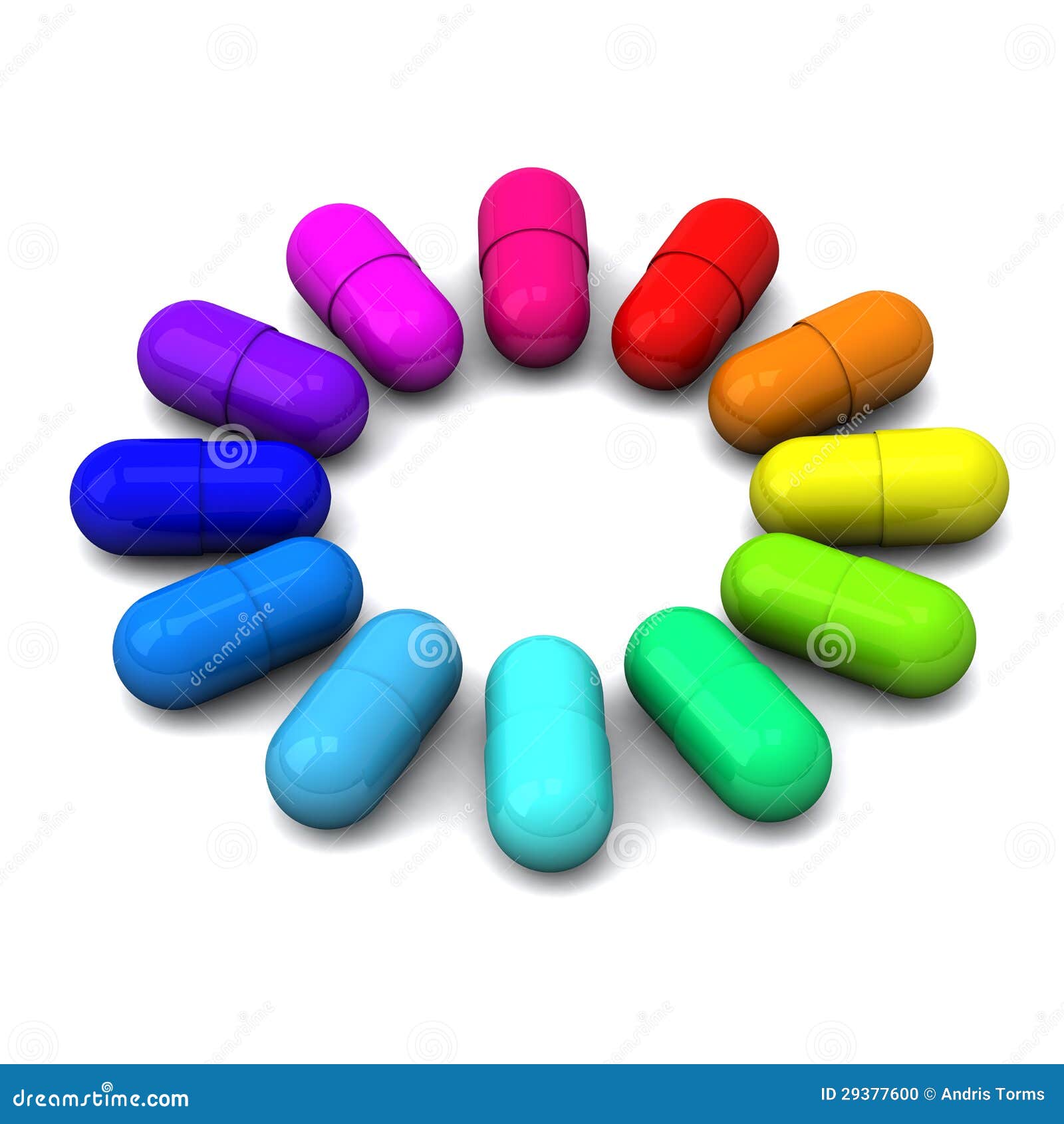 Color Wheel of Medical Pills, 3d Stock Illustration - Illustration of ...