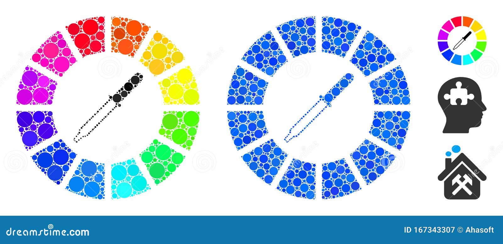 Color Wheel Mosaic Icon of Round Dots Stock Vector - Illustration of ...