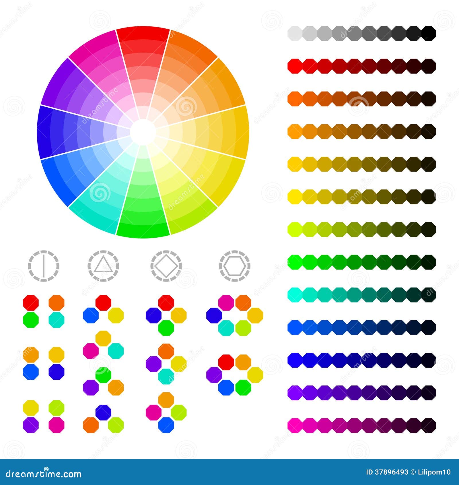Color Wheel With Shade Of Colors,color Harmony Stock Vector ...