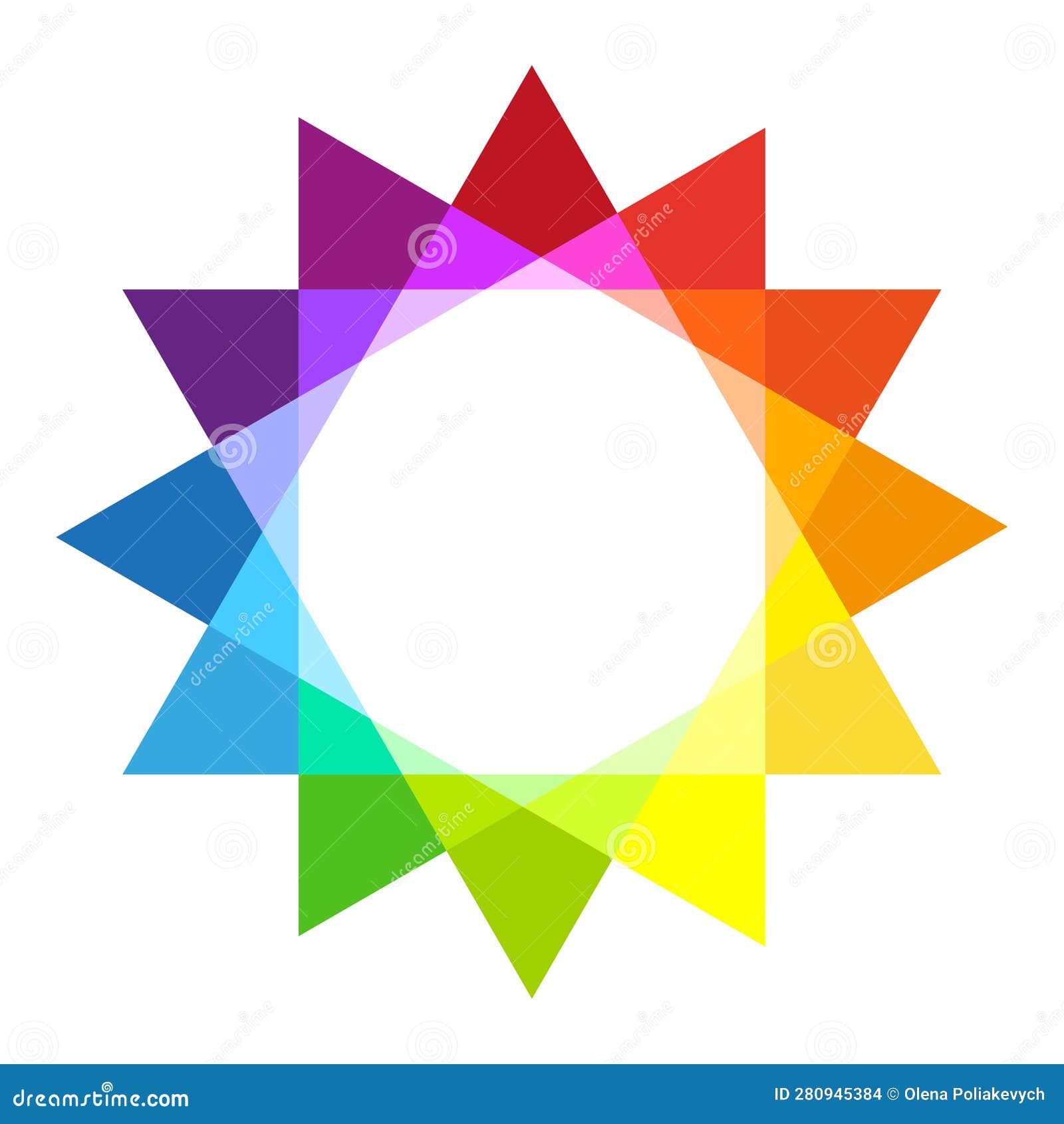 Color Wheel with the Transition To White in the Middle. Stock Image ...