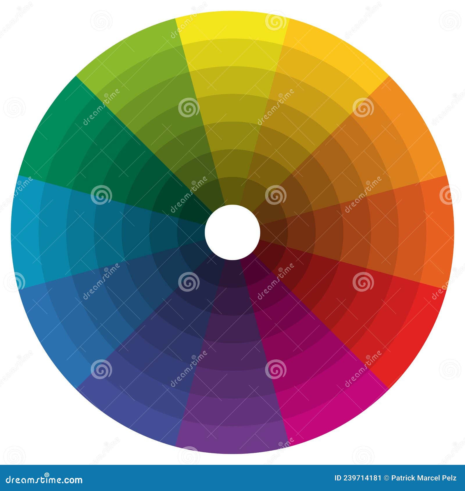 Color Wheel with Twelve Colors Stock Vector - Illustration of cmyk ...