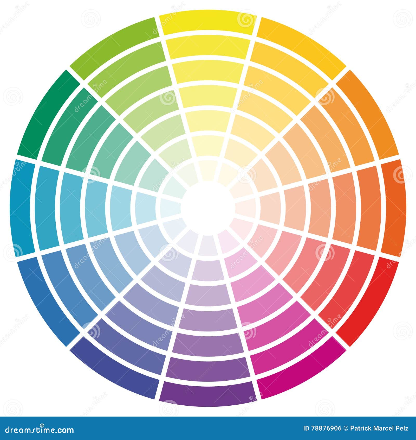 Color Wheel with Twelve Colors Stock Vector - Illustration of blue ...