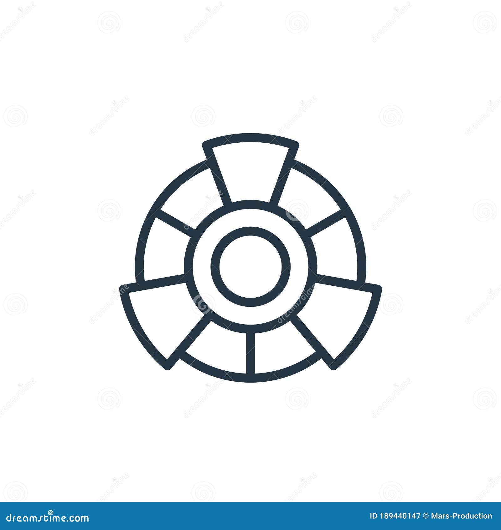 Color Wheel Vector Icon Isolated on White Background. Outline, Thin ...