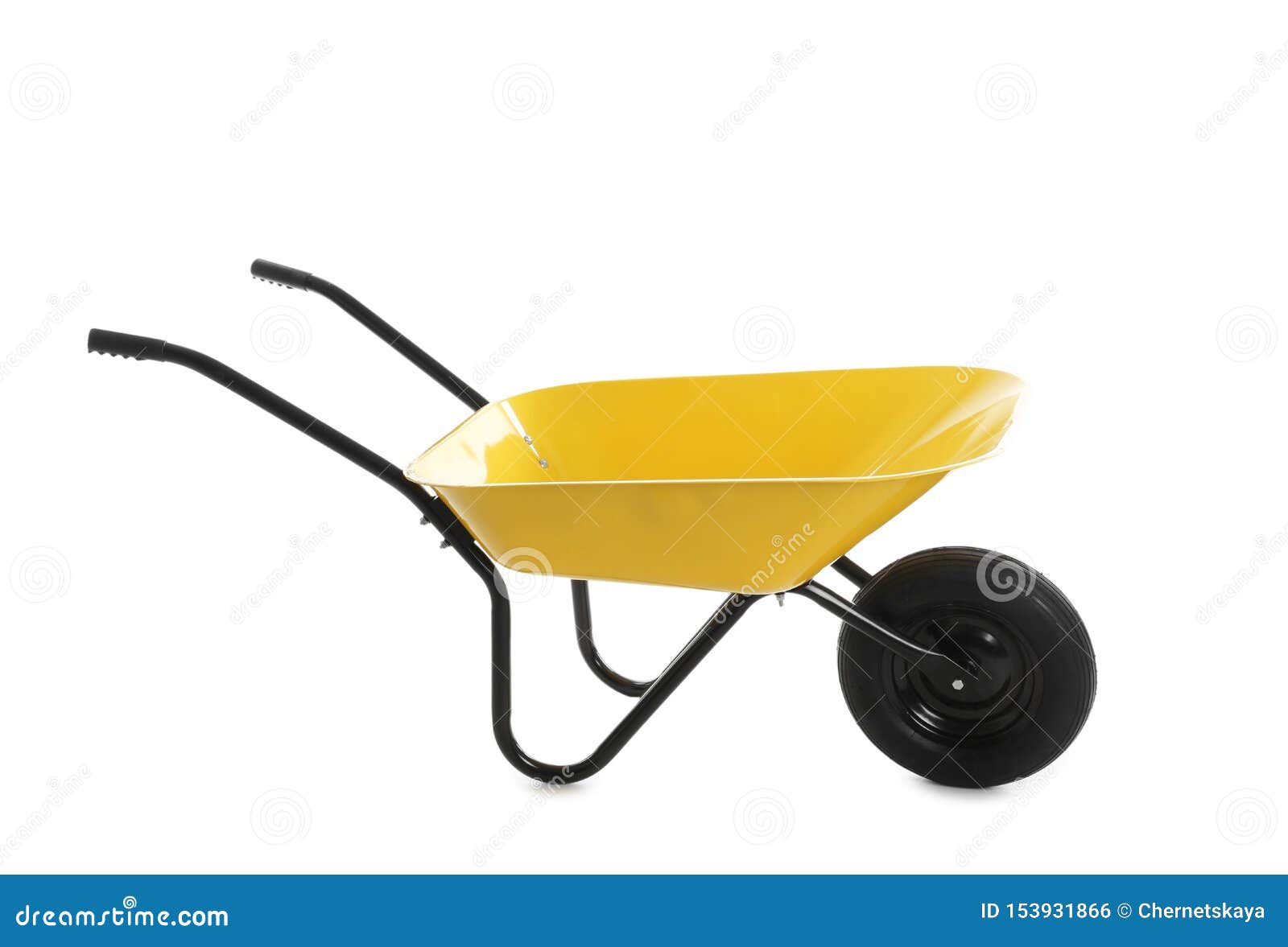 Color Wheelbarrow on White. Gardening Tool Stock Photo - Image of build ...