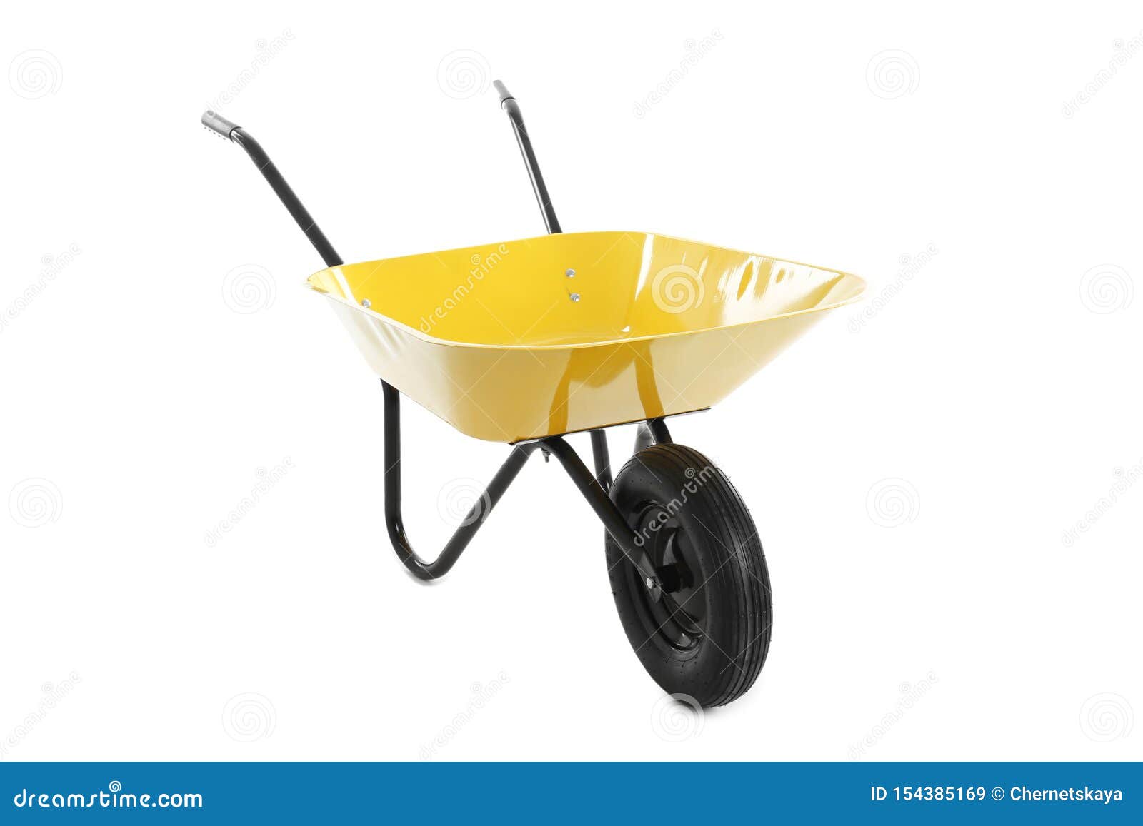 Color Wheelbarrow Isolated on White. Gardening Stock Image - Image of ...