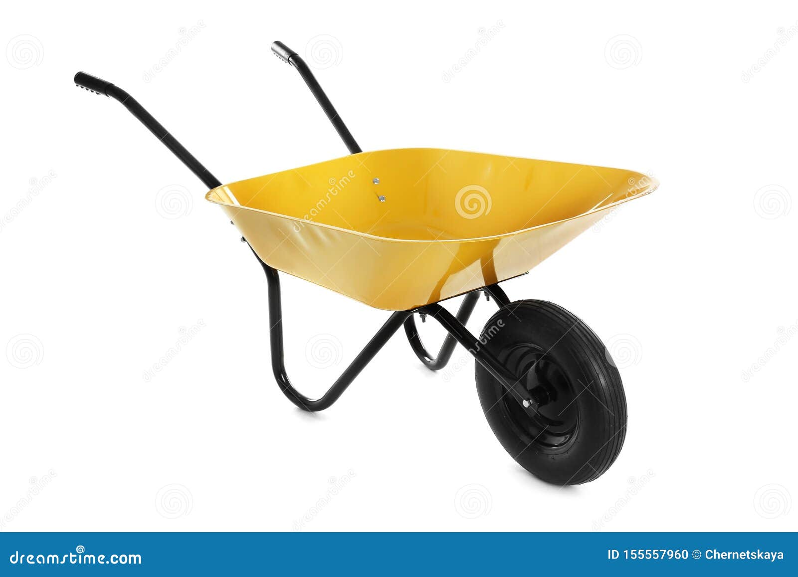Color Wheelbarrow Isolated on White. Tool Stock Photo - Image of ...