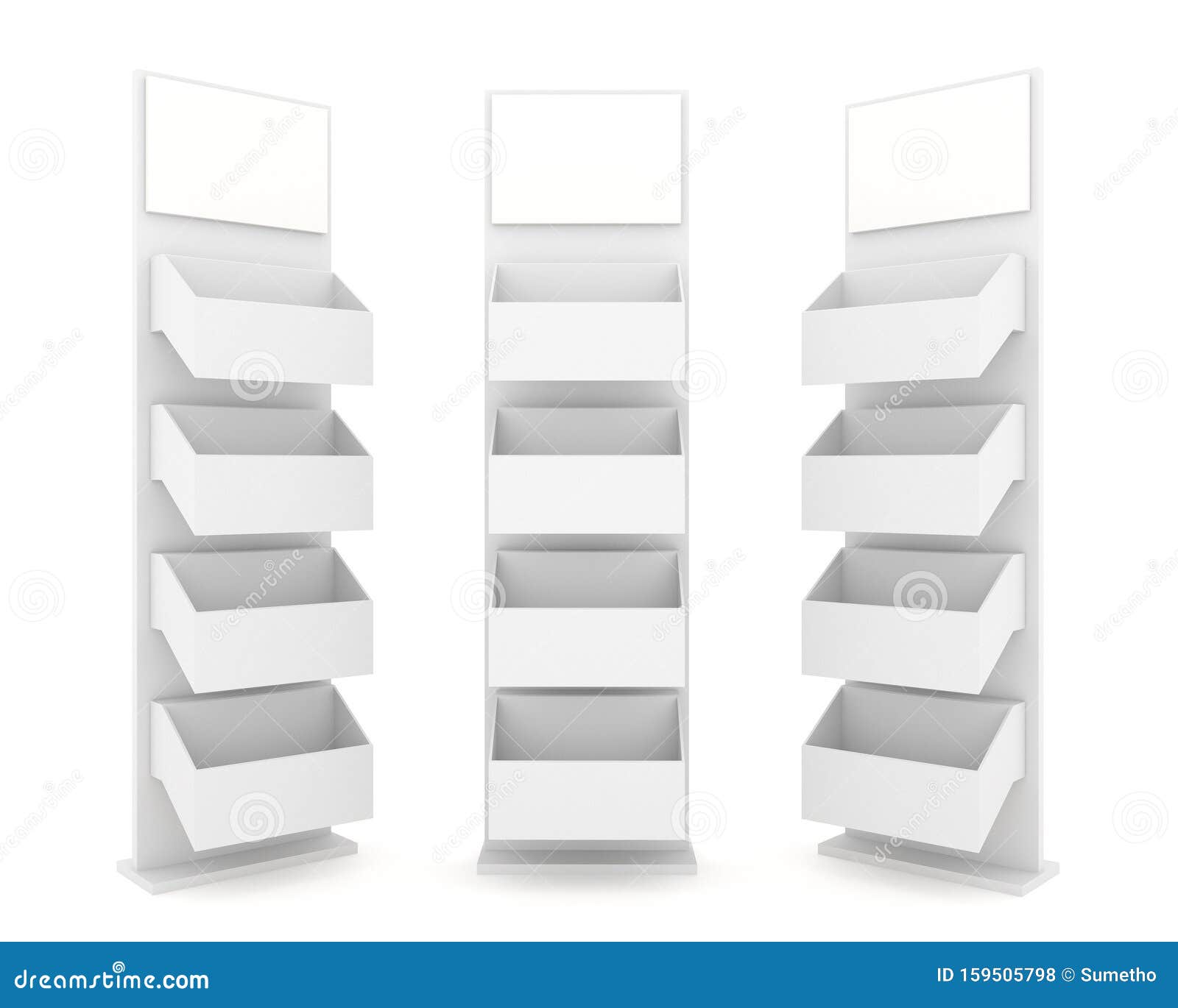 Color White Shelves Stand Design Stock Illustration - Illustration of ...