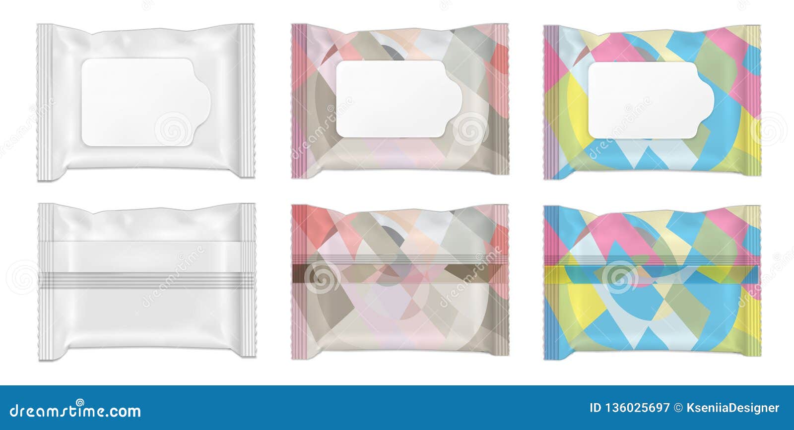 Color and White Wet Wipes Package with Flap Stock Vector - Illustration ...