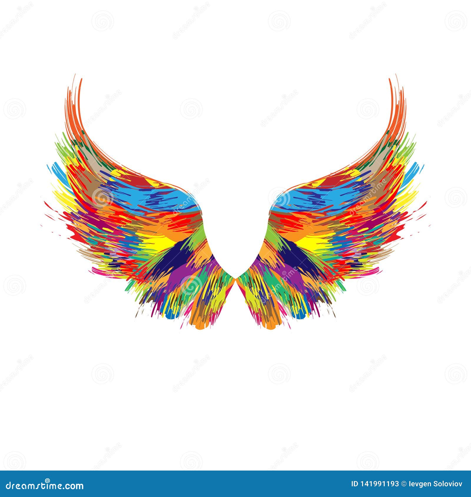 Color wings silhouette stock vector. Illustration of black - 141991193