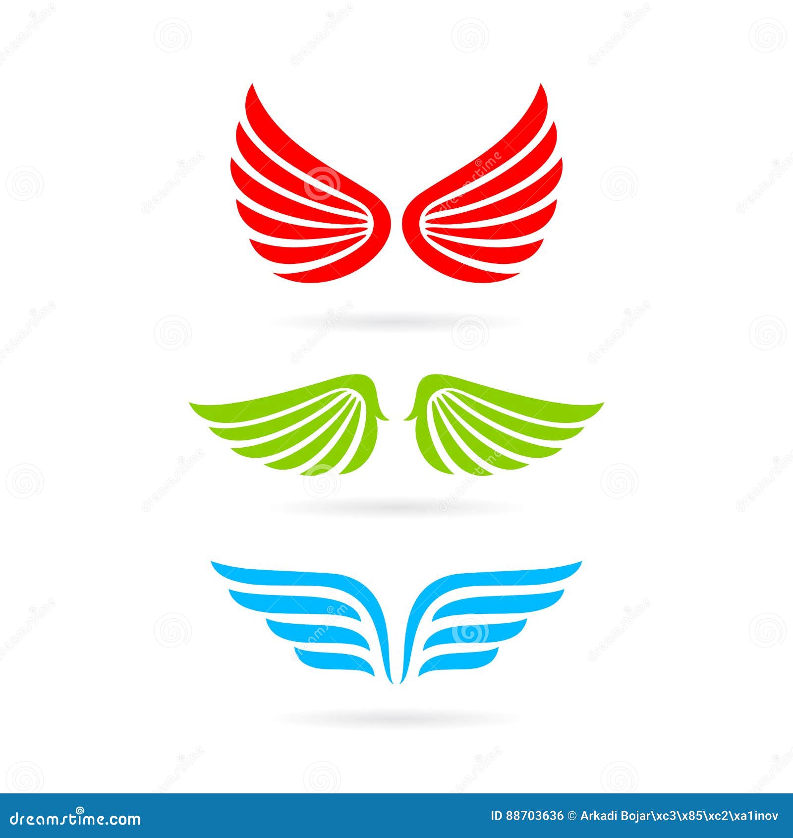 Color wings vector icon stock vector. Illustration of bird - 88703636