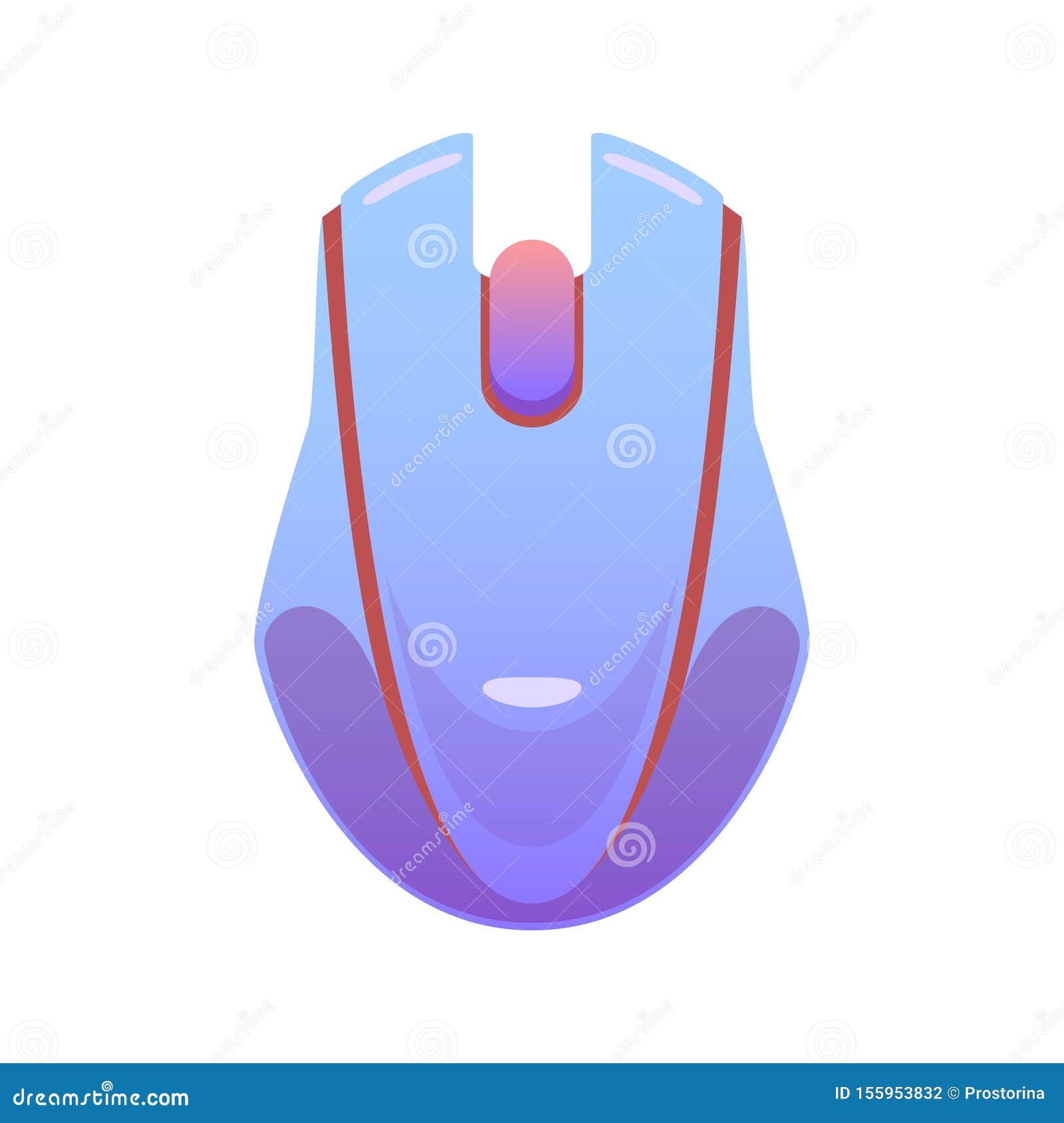 Color Wireless Mouse, Flat Vector Pc Mouse in Delicate Lilac Colors ...