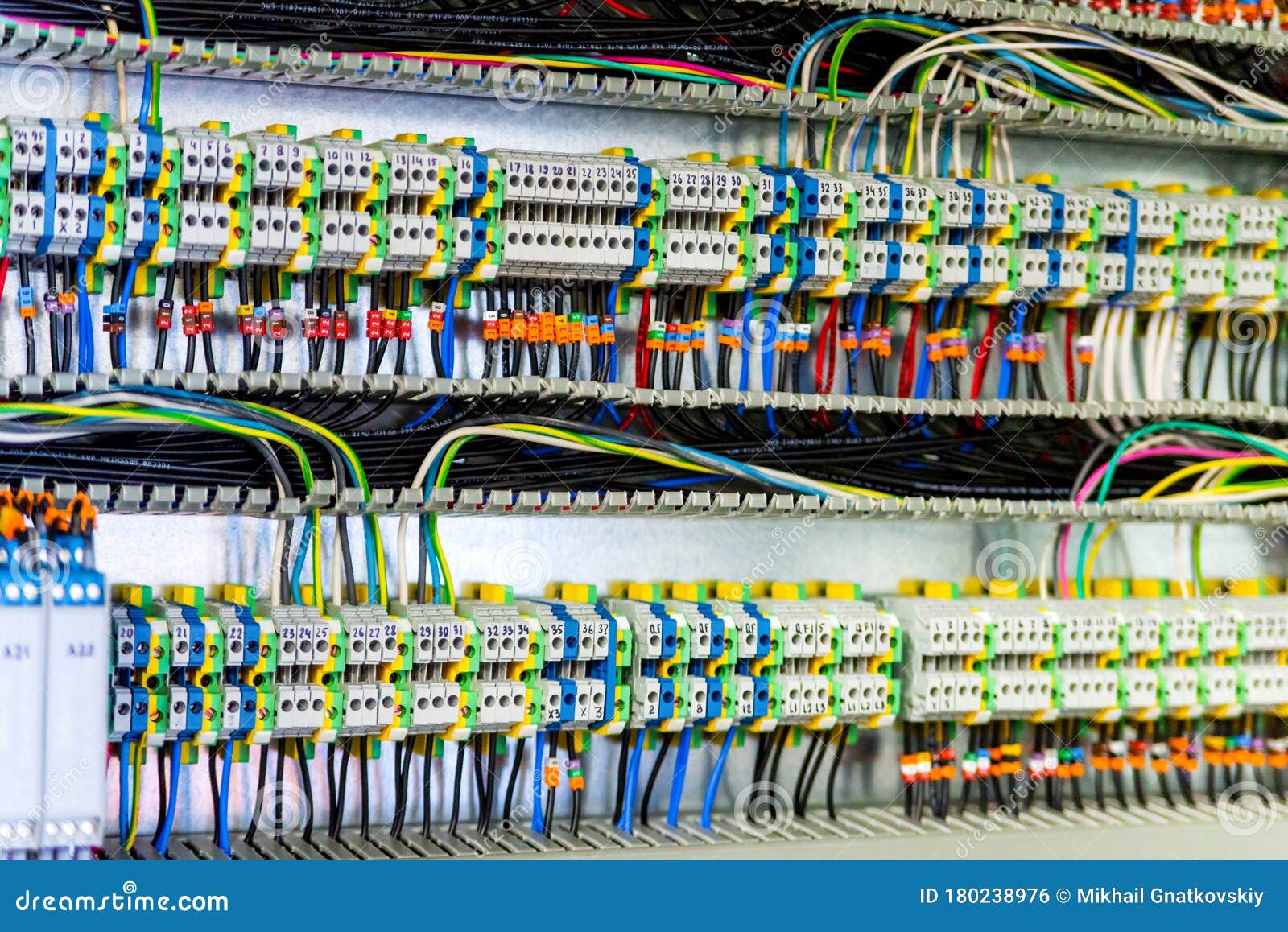 Color Wires in a Box of Distribution of an Electricity Stock Photo ...