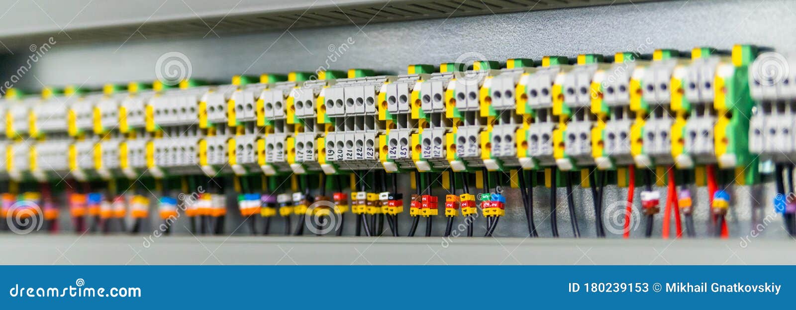Color Wires in a Box of Distribution of an Electricity Stock Image ...