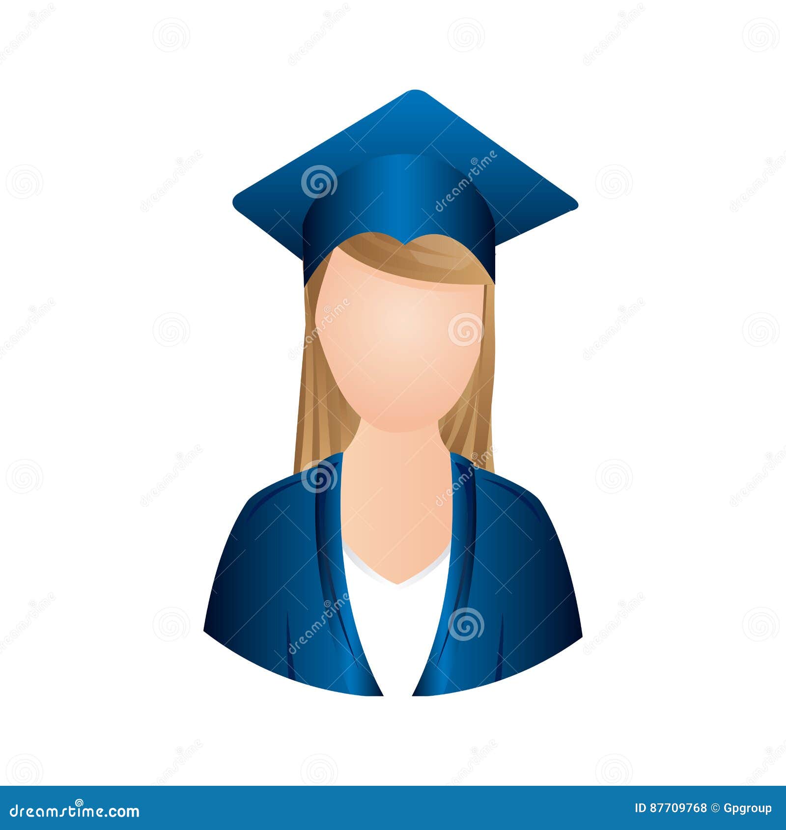 Color Woman Graduation Icon Stock Illustration - Illustration of ...