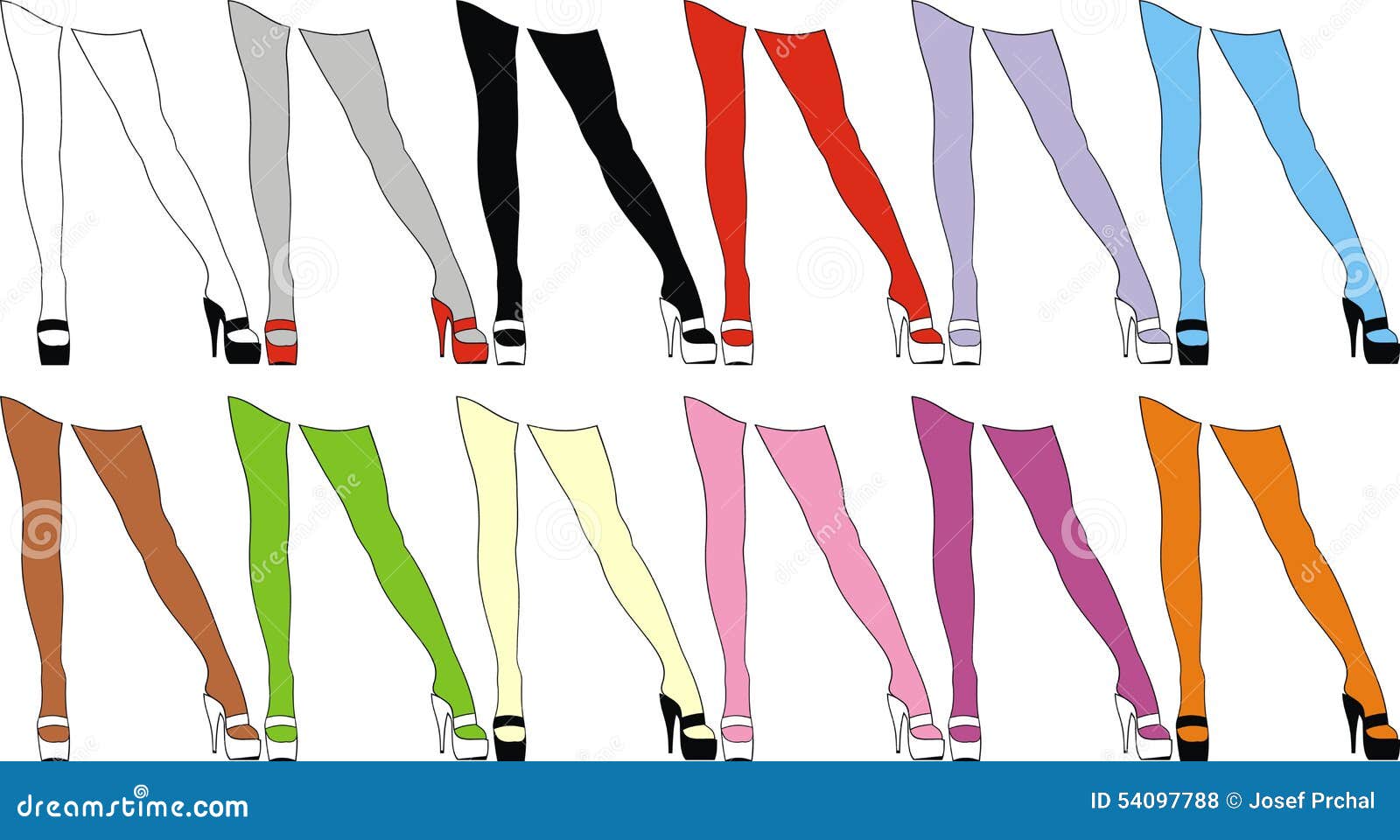 Color woman legs stock vector. Illustration of body, isolated - 54097788