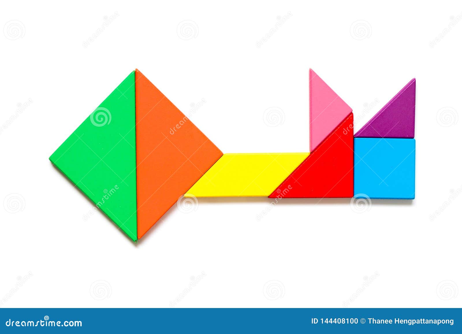 Color Wood Tangram Puzzle in Key Shape Stock Photo - Image of learning ...