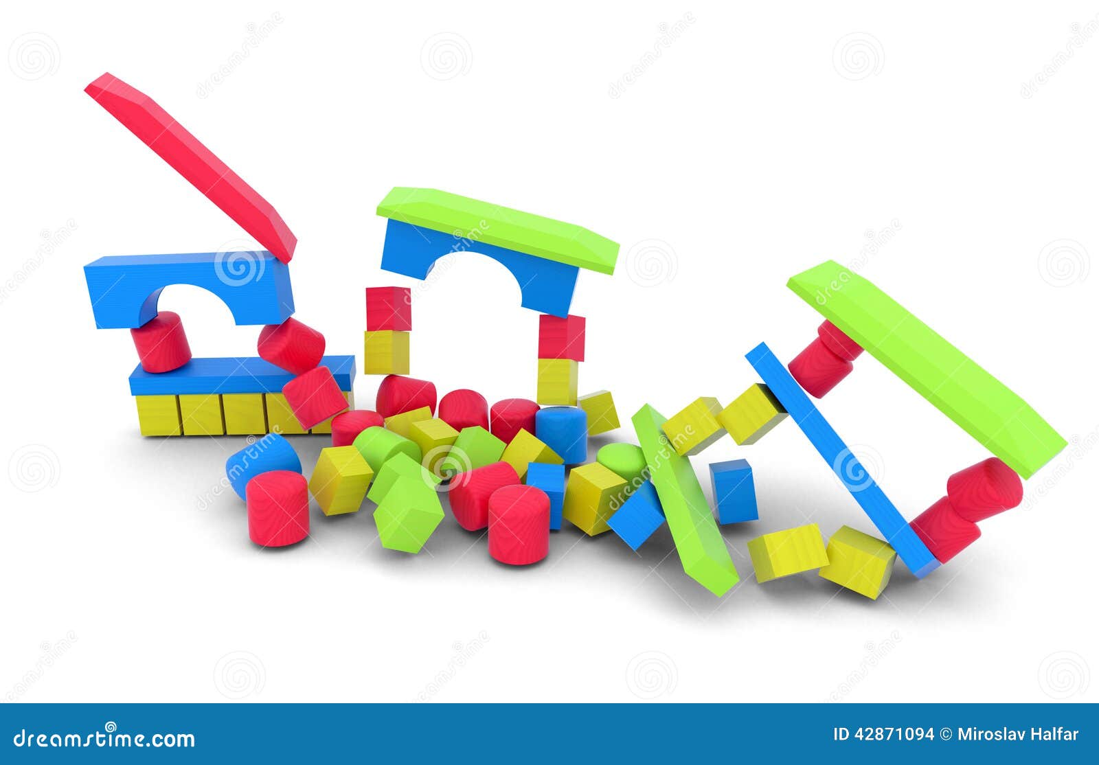 Color Wooden Cubes Falling Down Stock Illustration - Illustration of ...